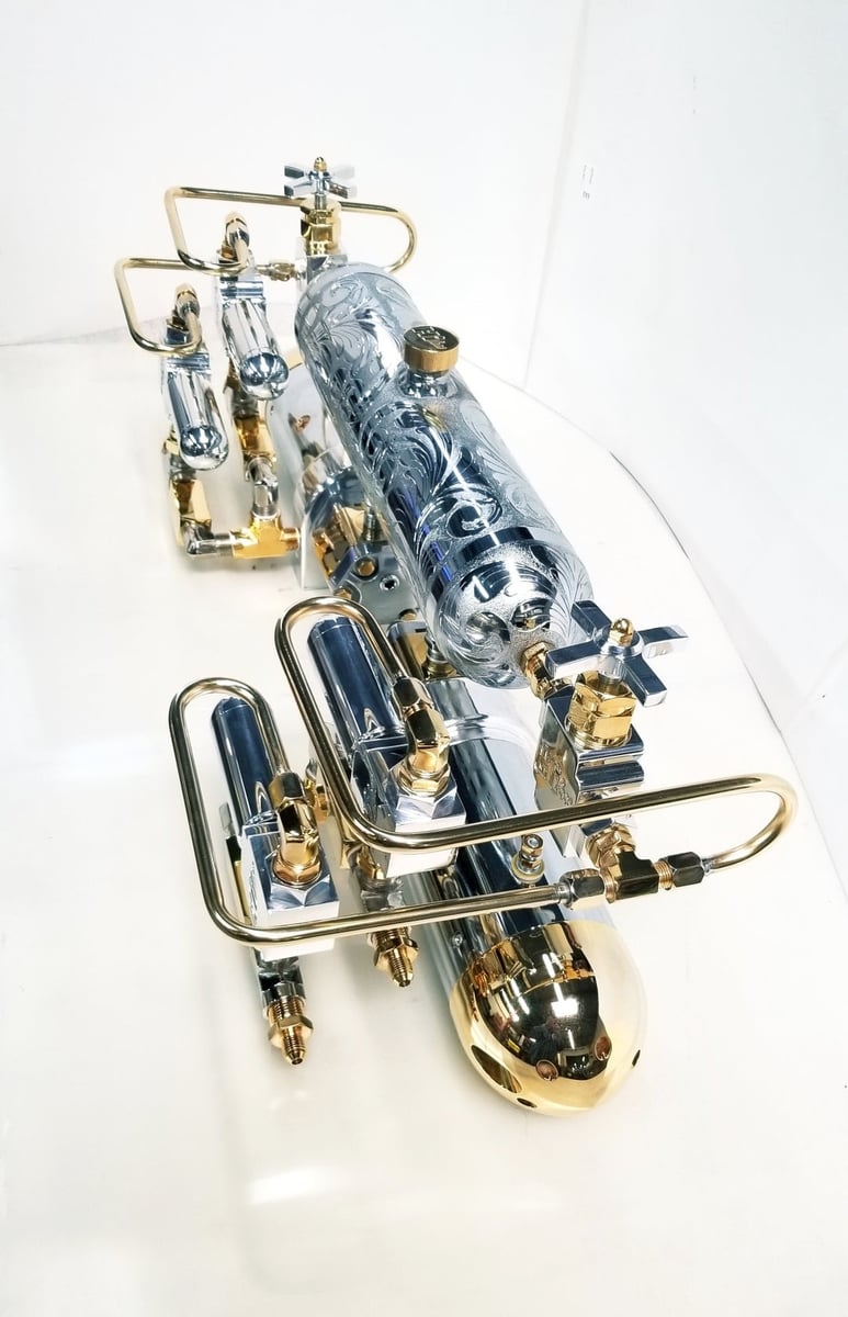 Gravity Custom Pump engraved gold | Yogi's Hydraulics