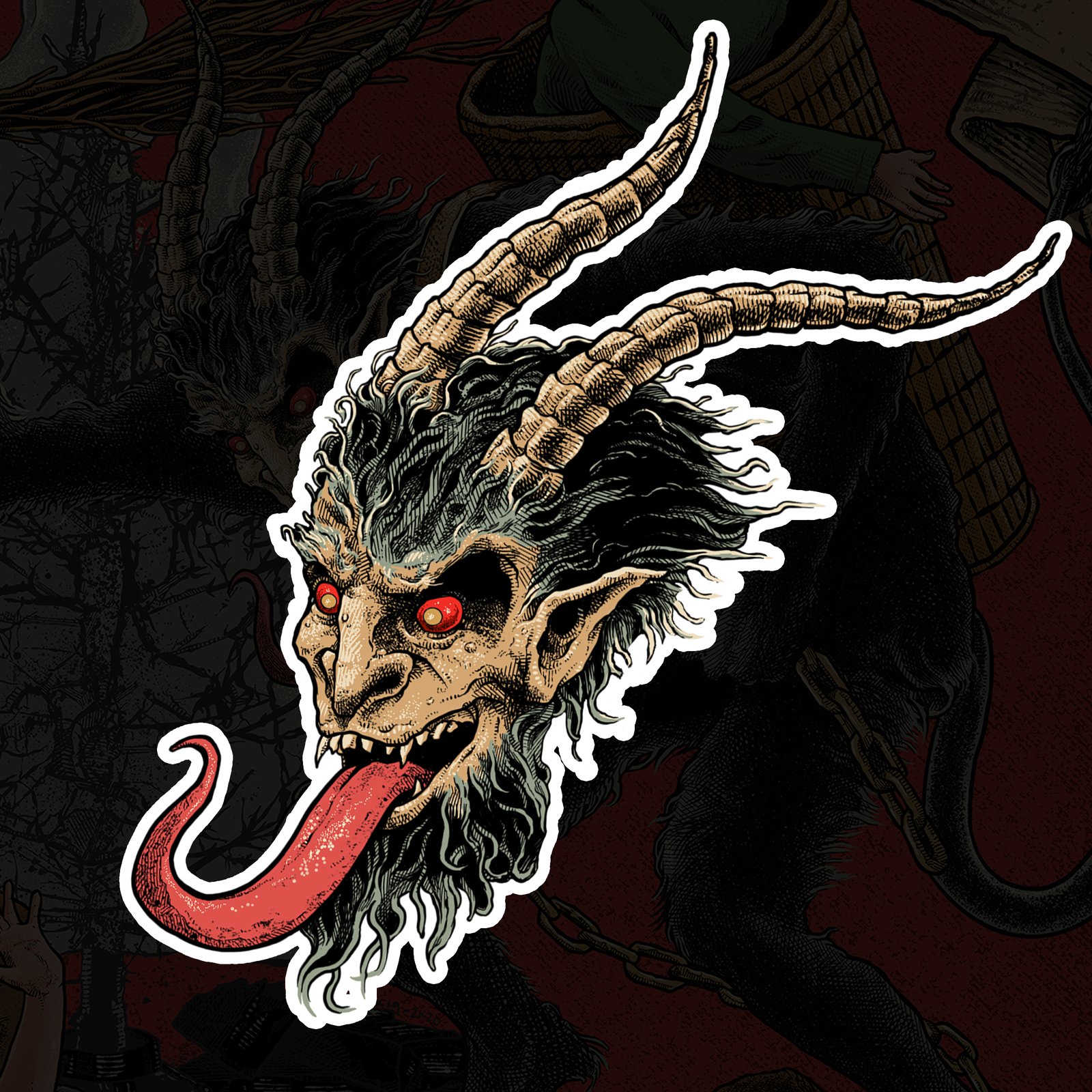 Paper & Party Supplies Krampus Sticker Paper Bumper Stickers etna.com.pe
