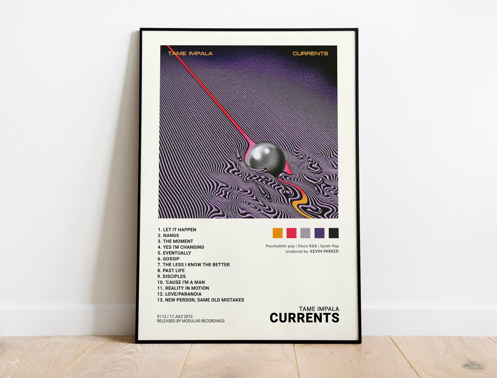 Tame Impala - Currents Album Cover Poster Print (Tracklist) | Architeg ...