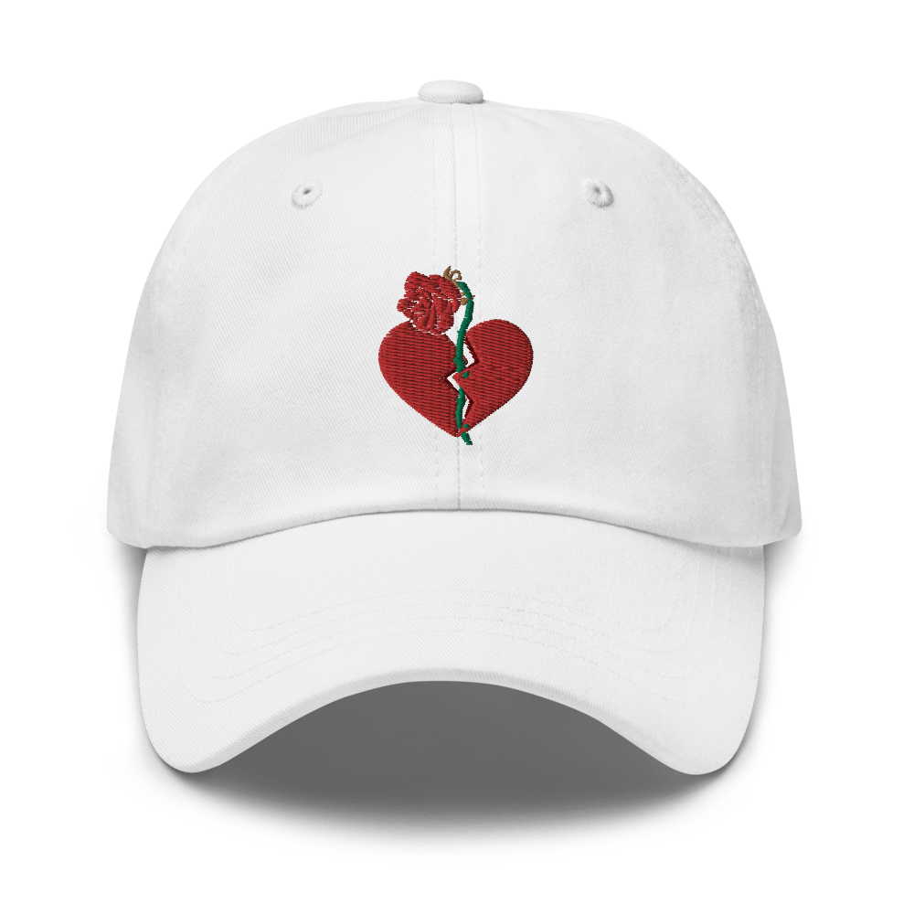 Withered Roses & Broken Hearts Dad Hat (White) | Withered Roses ...