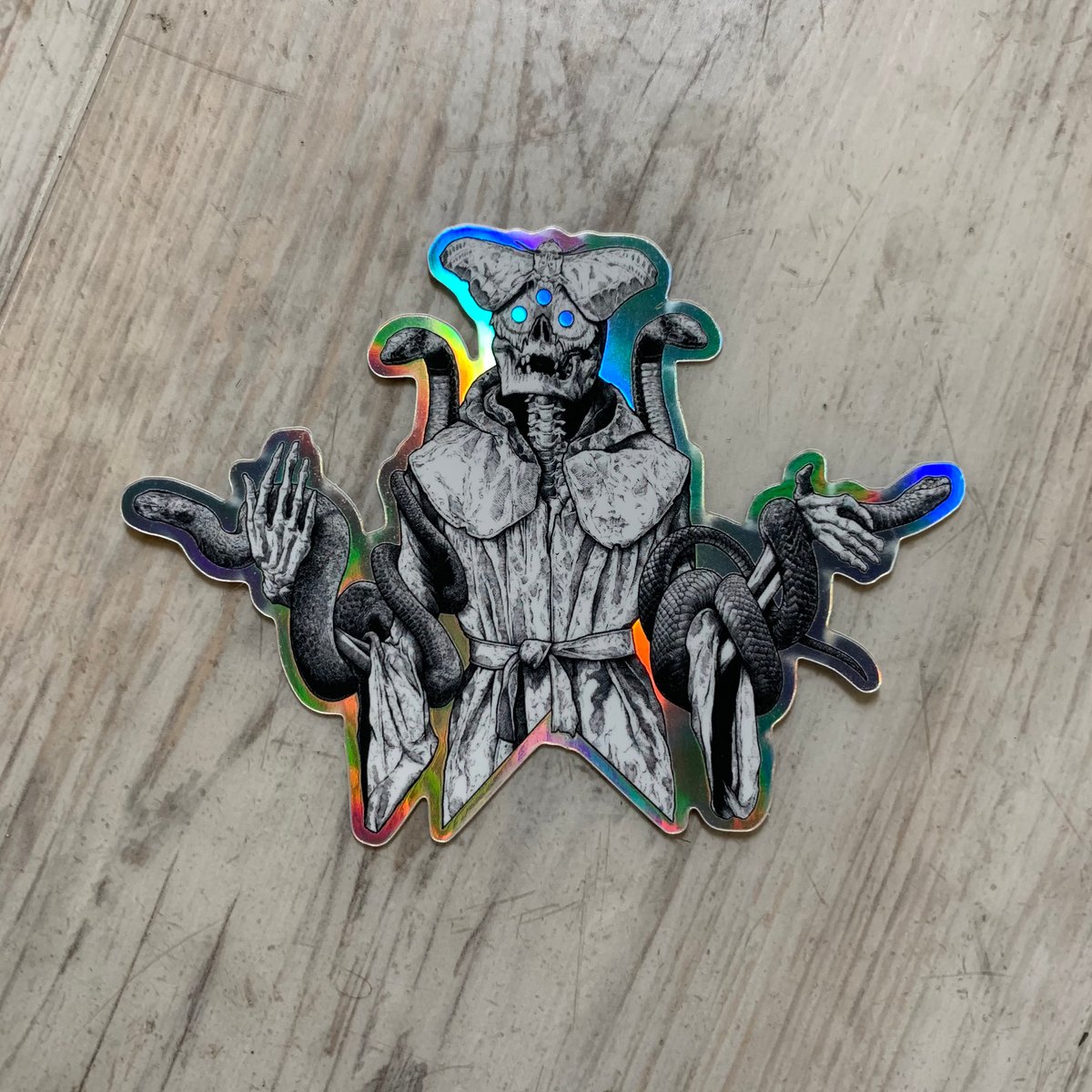 Mothman Holographic Sticker | Heavy Hand Illustration