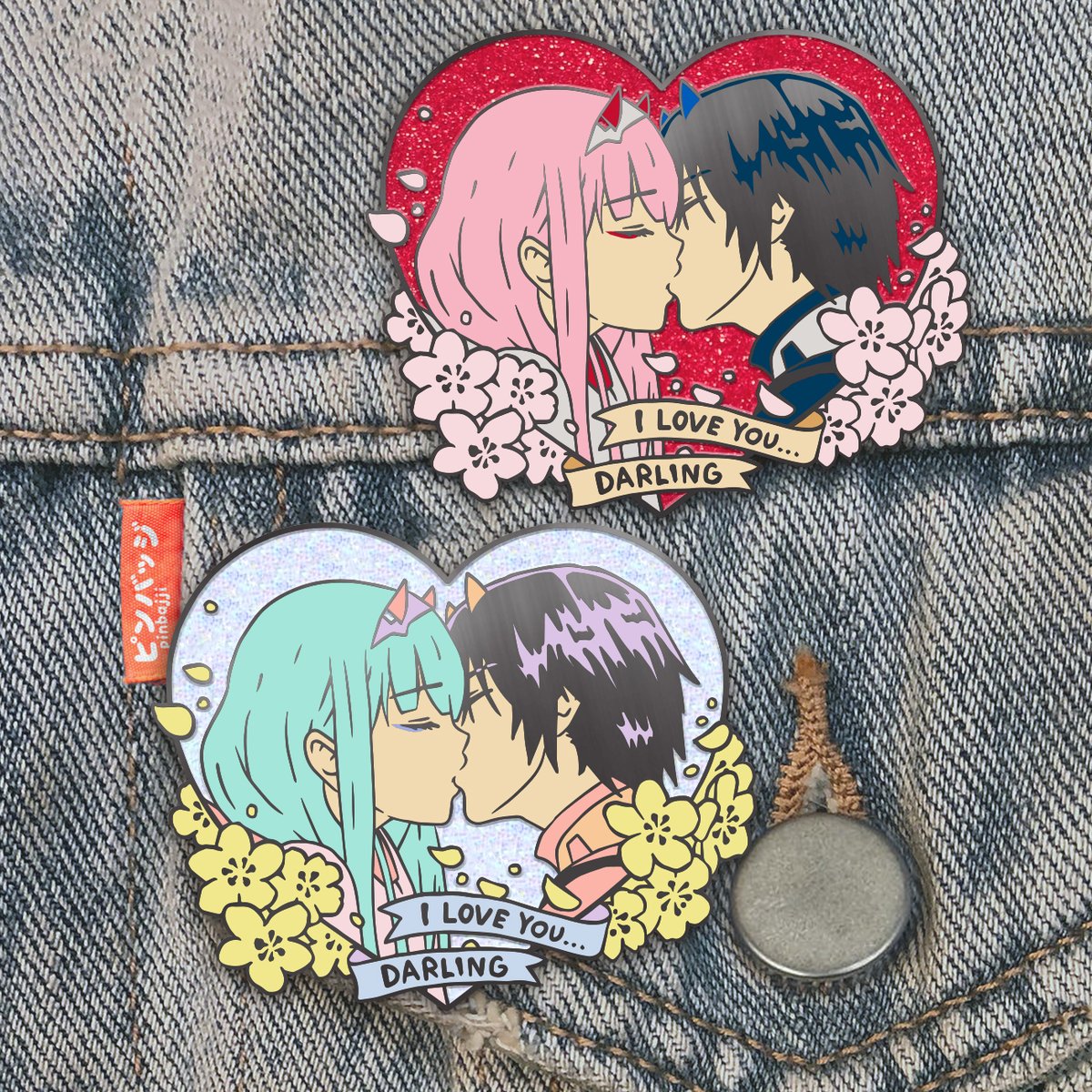 Zero Two + Hiro Heart Pin | PINBAJJI