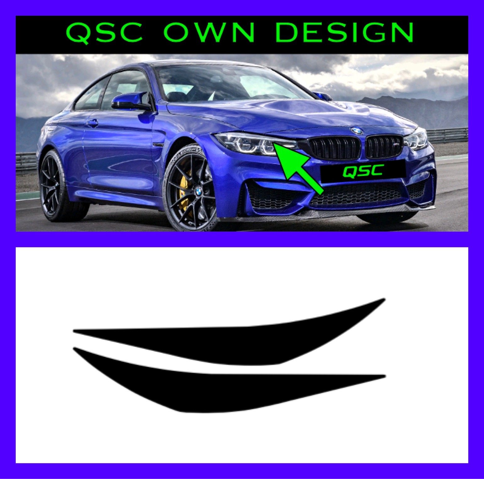 X2 Bmw M4/M3 3/4 Series Eyebrow Stickers | QsCustom