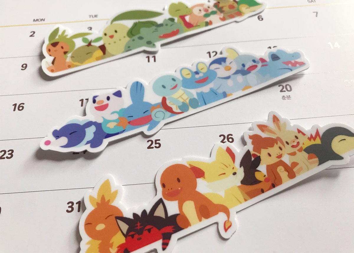 Pokemon Fire Water Grass Starter Vinyl Sticker | Stephology