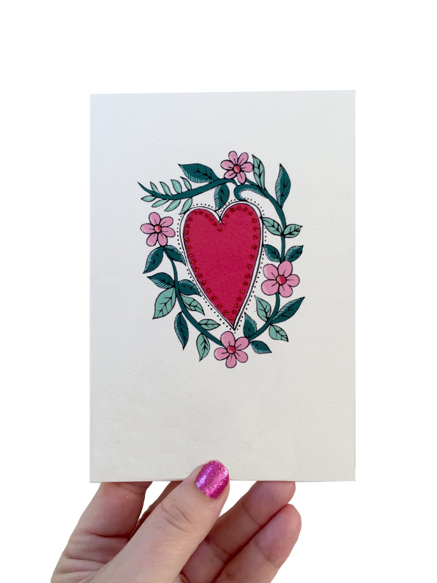 Heart with Vines Card | Rosie Wonders