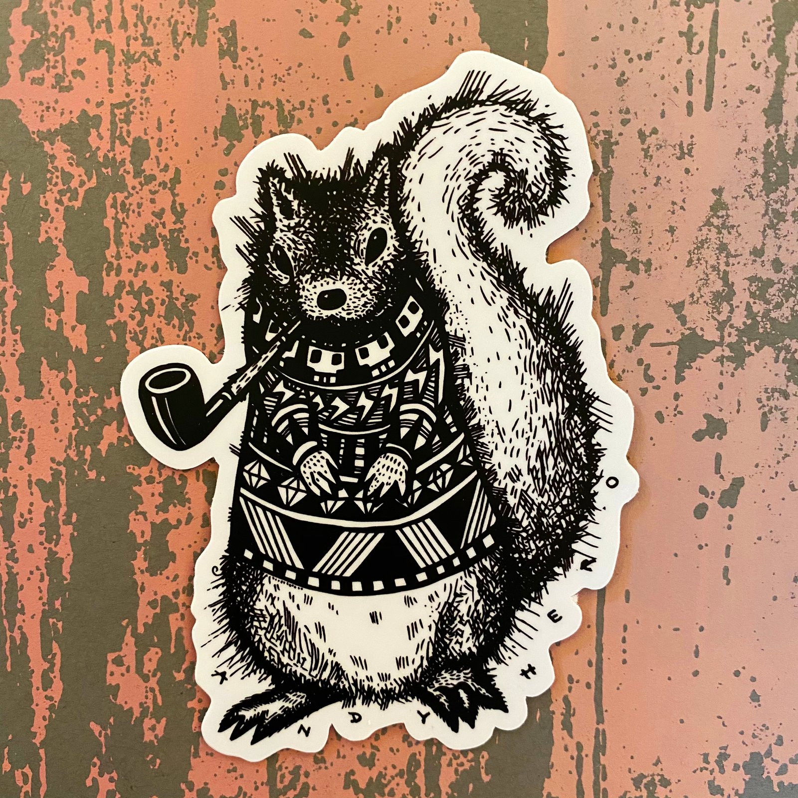 Pretentious Squirrel Vinyl Sticker / Andy Herod