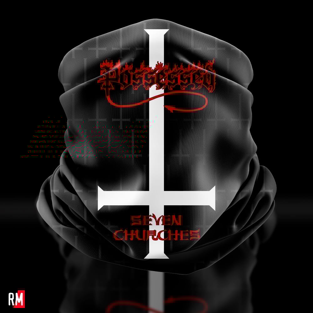 Possessed Seven Churches Face Shield | ROCK MARK MERCH EUROPE
