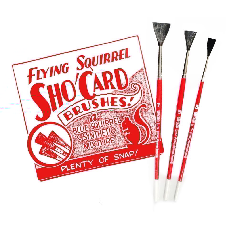 Sho Card Brushes | FLYING SQUIRREL BRUSH CO.