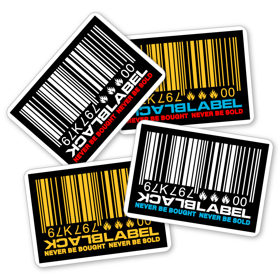 "BARCODE" Sticker | Black Label Skateboards