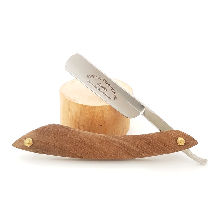 Cut Throat Razor with Walnut Wood Handle and Leather Pouch | Sweyn ...