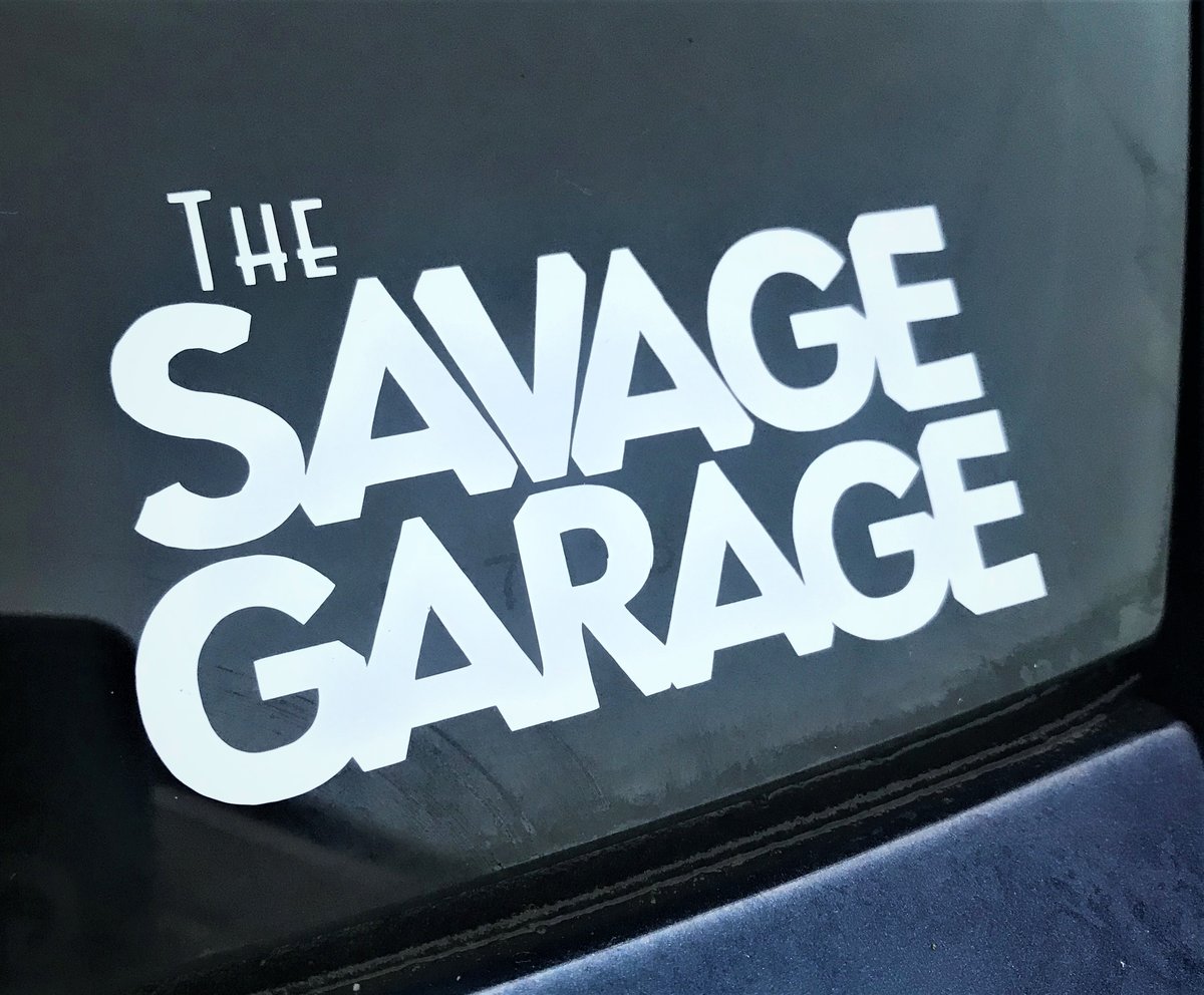 White 'The Savage Garage' Decal | TheSavageGarageStore