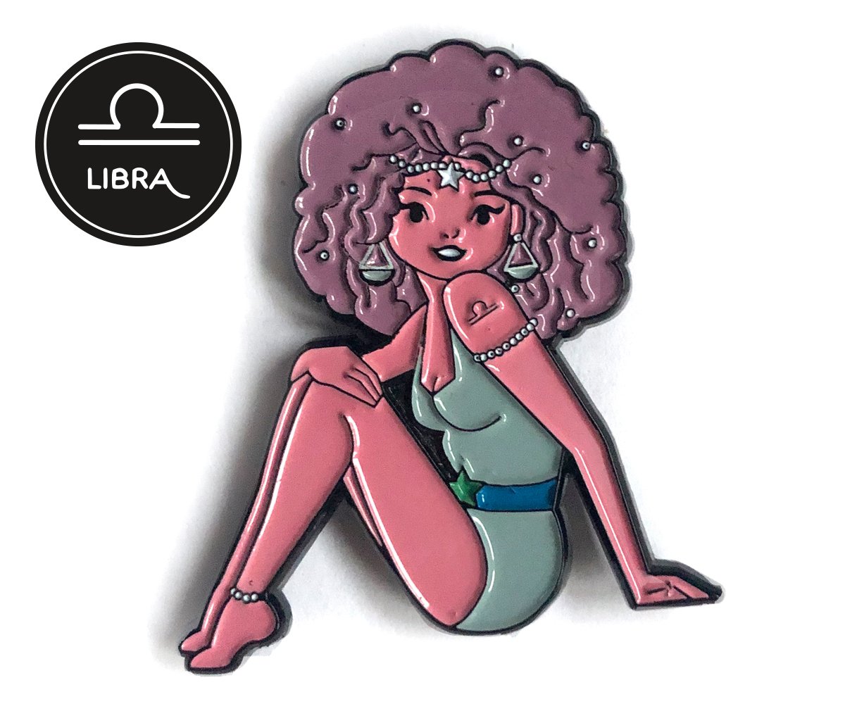Libra Zodiac Enamel Pin | Cult Fiction Press