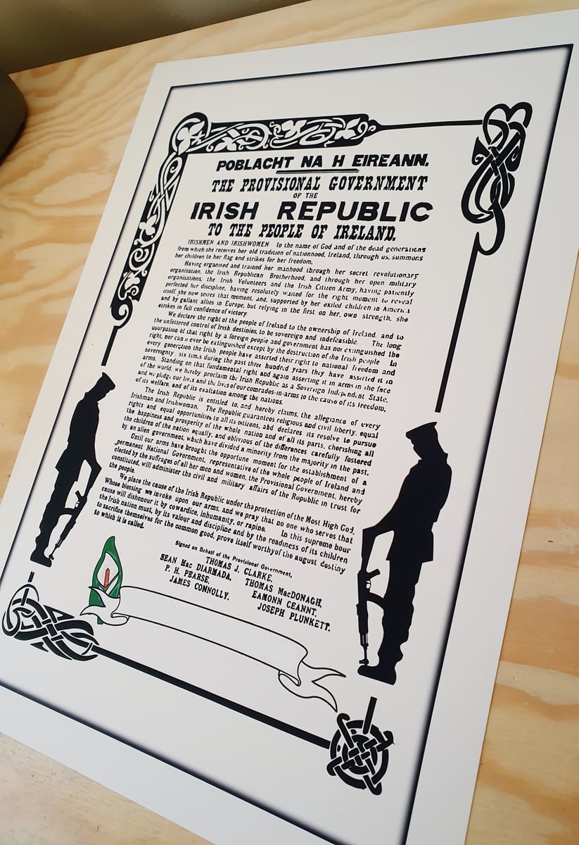 Easter 1916 Proclamation Prints A3 size. | Proclamation Prints