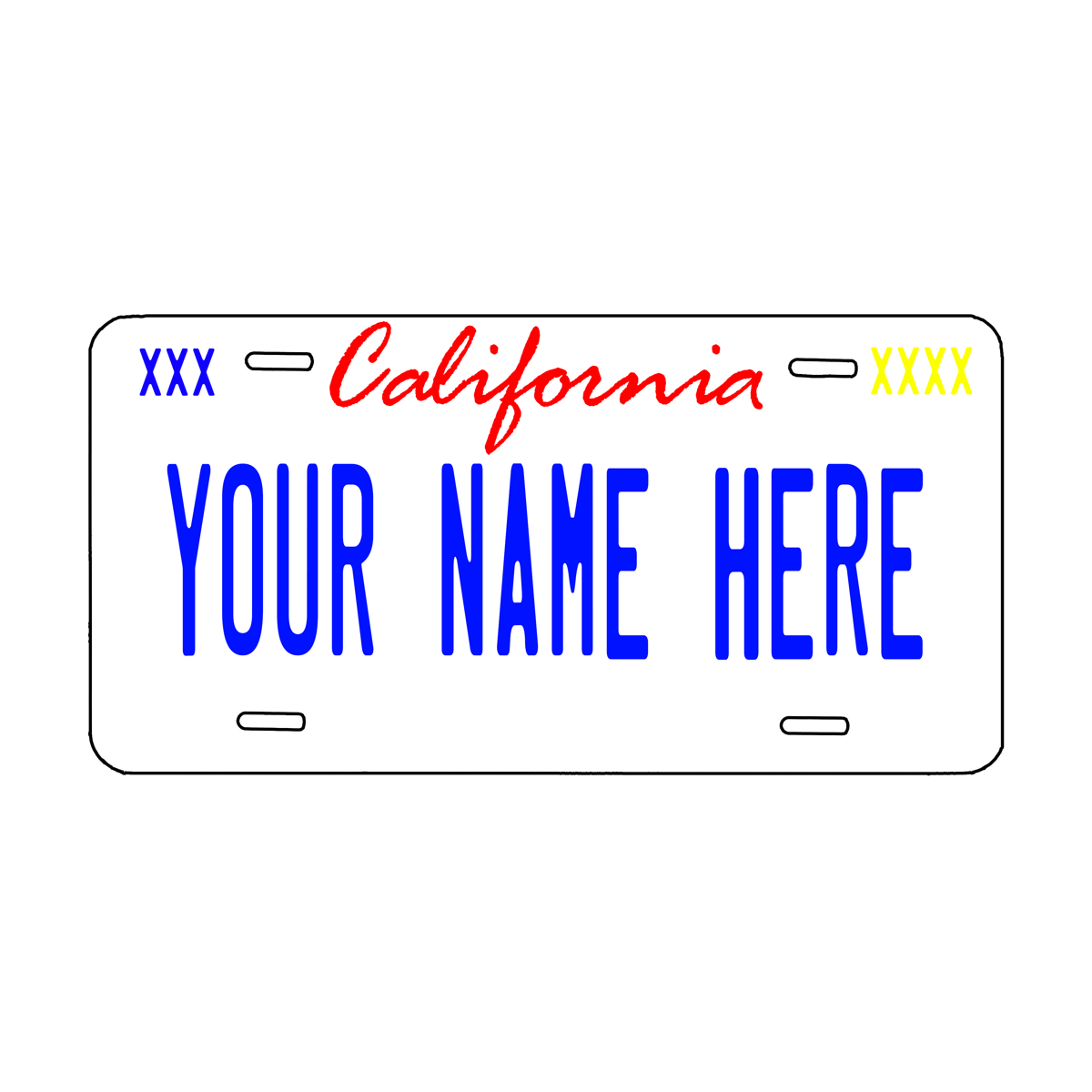 White Custom Cali Vanity License Plates | KFR3SH DESIGNS