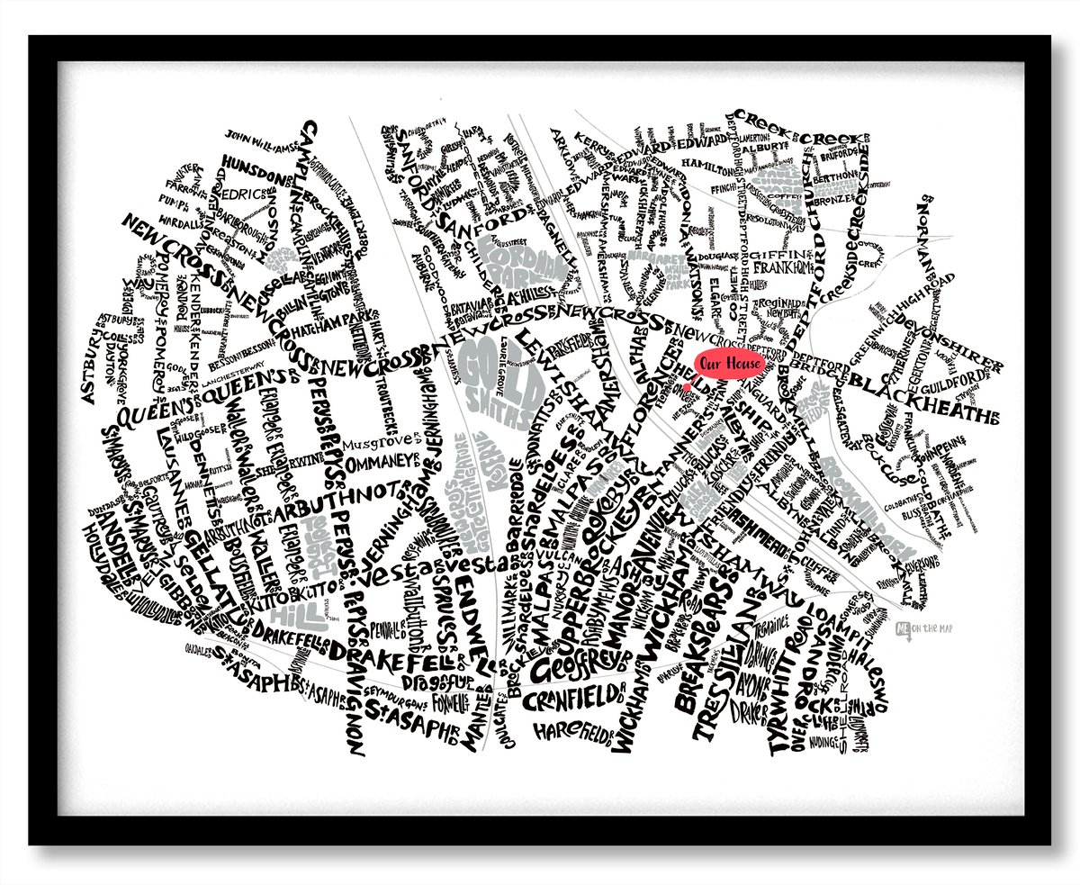 New Cross & Deptford SE14 - SE8 - SE London Type Map | Me On The Map