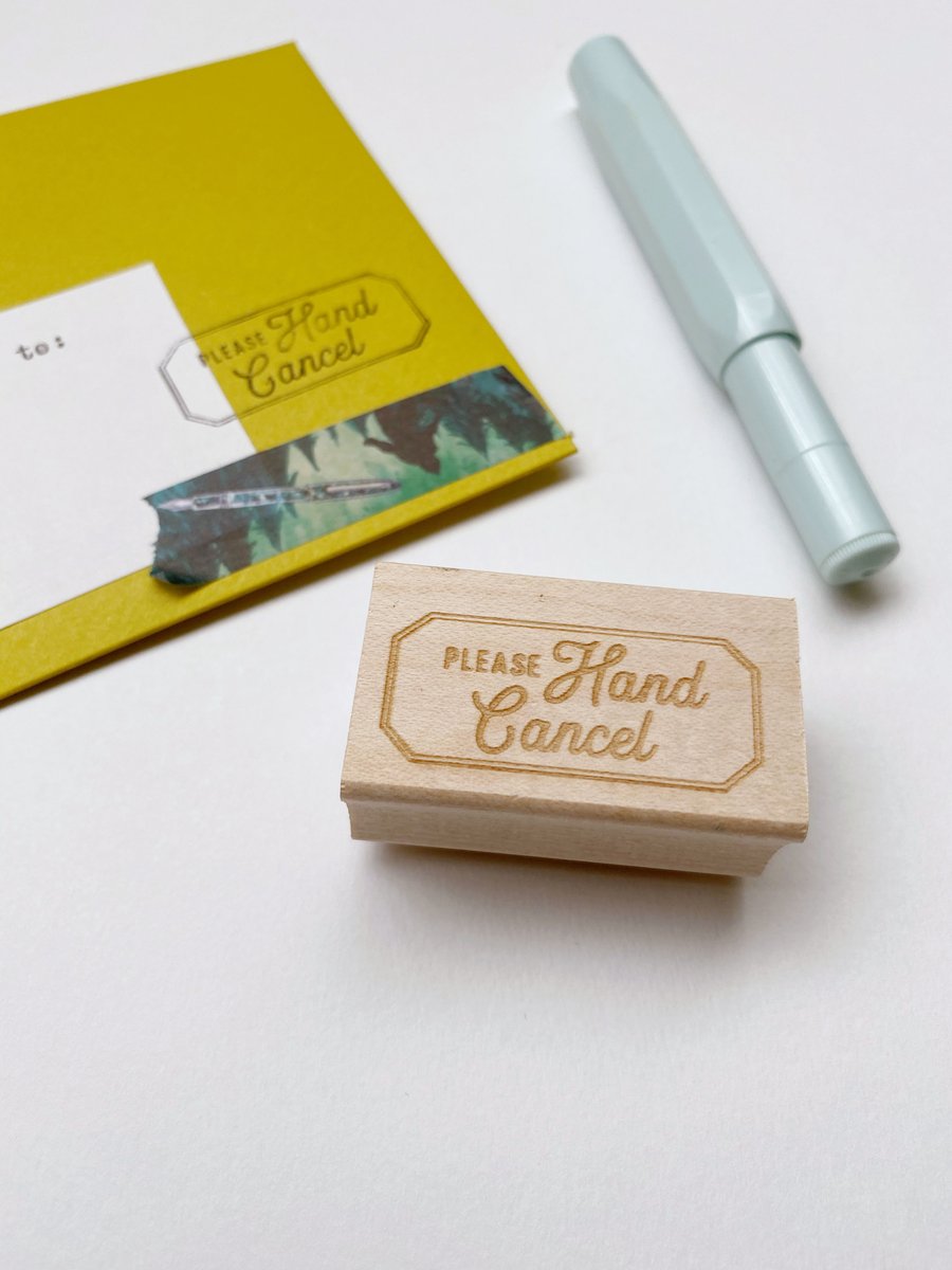 Please Hand Cancel Rubber Stamp | Sent by Post