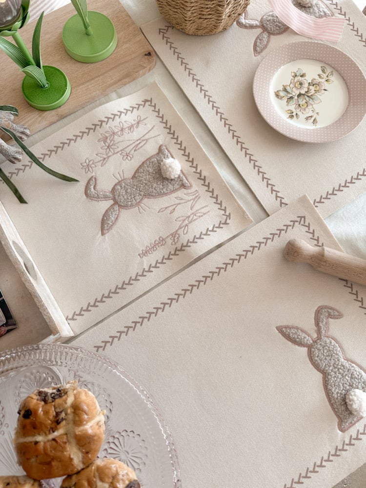 SALE! Cream & Blush Spring Table Runner & Placemats | With Love Abigailx