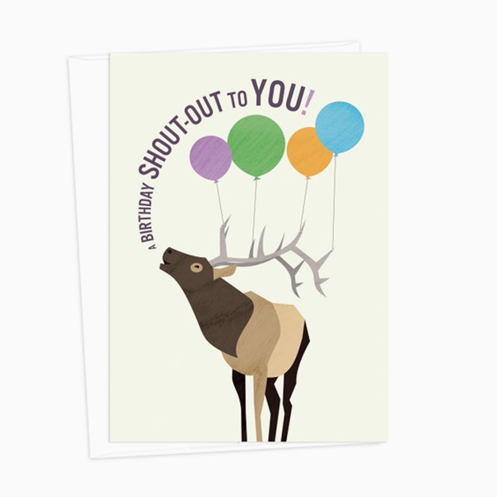 Birthday Shout-Out Elk Card | Tiny Print Shop