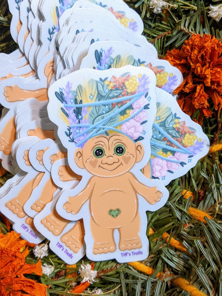Flower Bundle Troll Sticker 3" | Tiff's Trolls