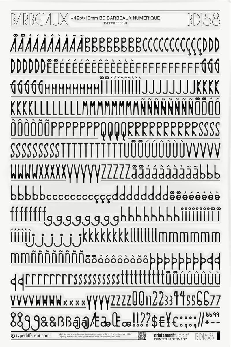 BD Barbeaux Numerique Font Rub On | Büro Discount - official Büro ...