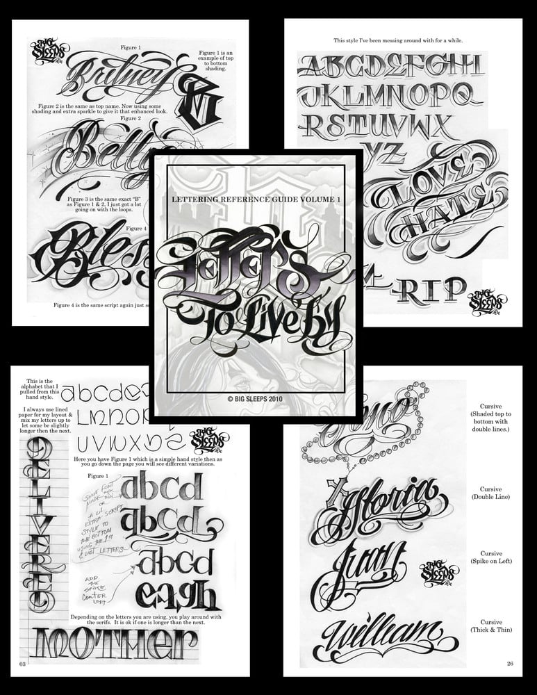 LETTERSTOLIVEBY — LETTERS TO LIVE BY.(LETTERING REFERENCE GUIDE)VOL 1