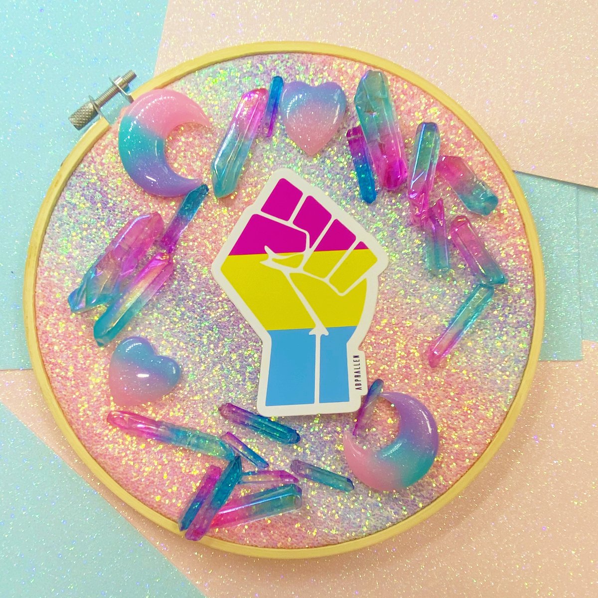 Pansexual Pride Flag Large Vinyl Sticker | Abprallen