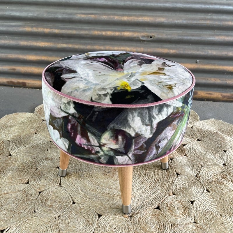Ginger glass top side table / footstool | Alfie and Audrey