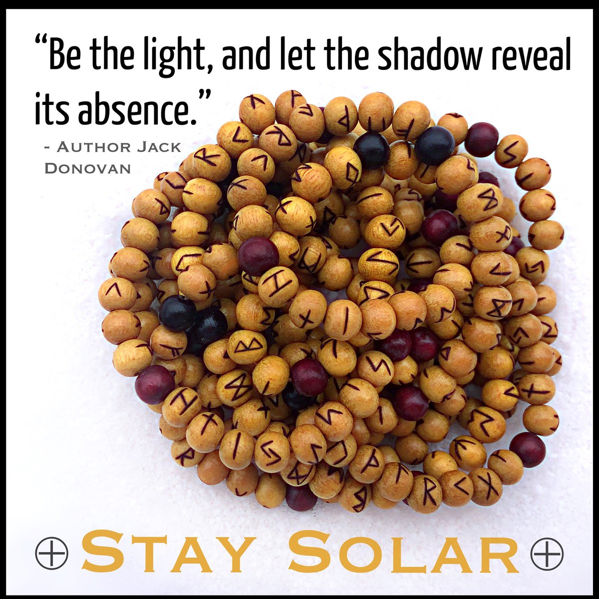‘Stay Solar’ Rune Meditation Mala | Desert Rose Arts