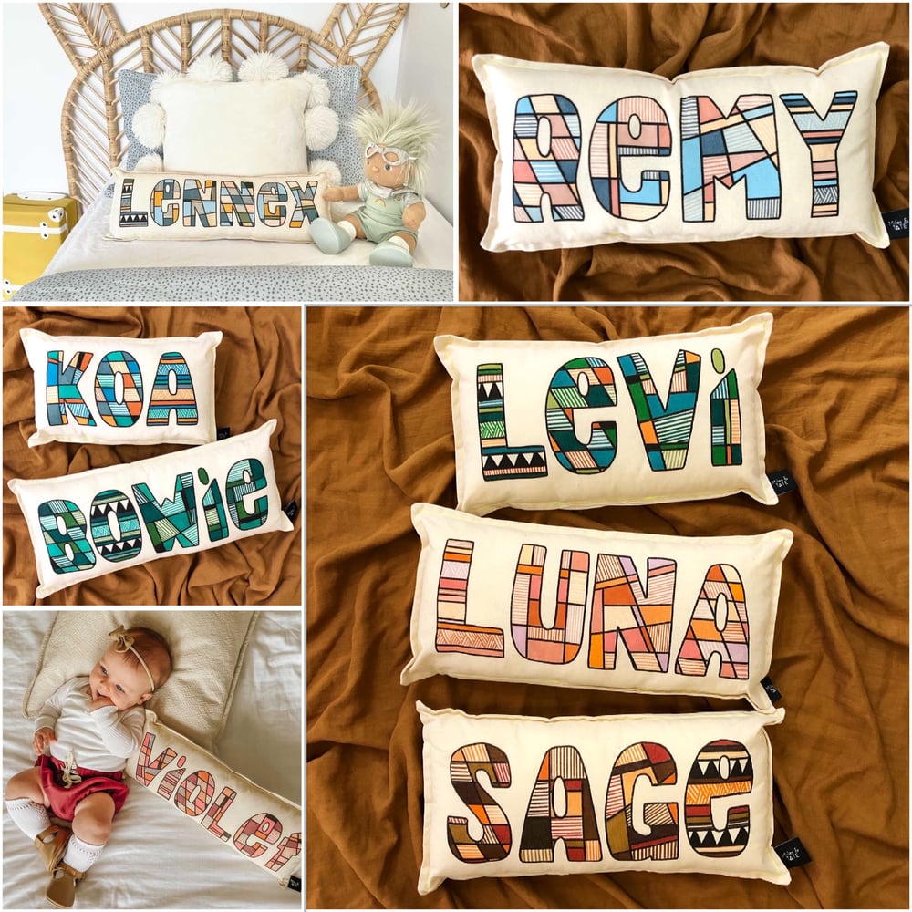 Vintage boho floral personalised cushion | Miles and Tate