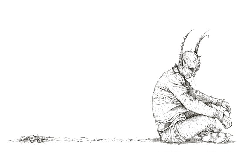 'The Thinking Demon' print w/ REAL demon blood! | Drawing A Blank