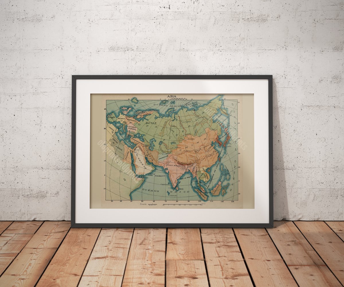 Mapa de Asia | Wall Art Print | Vintage Map | The Vintage Poster Shop