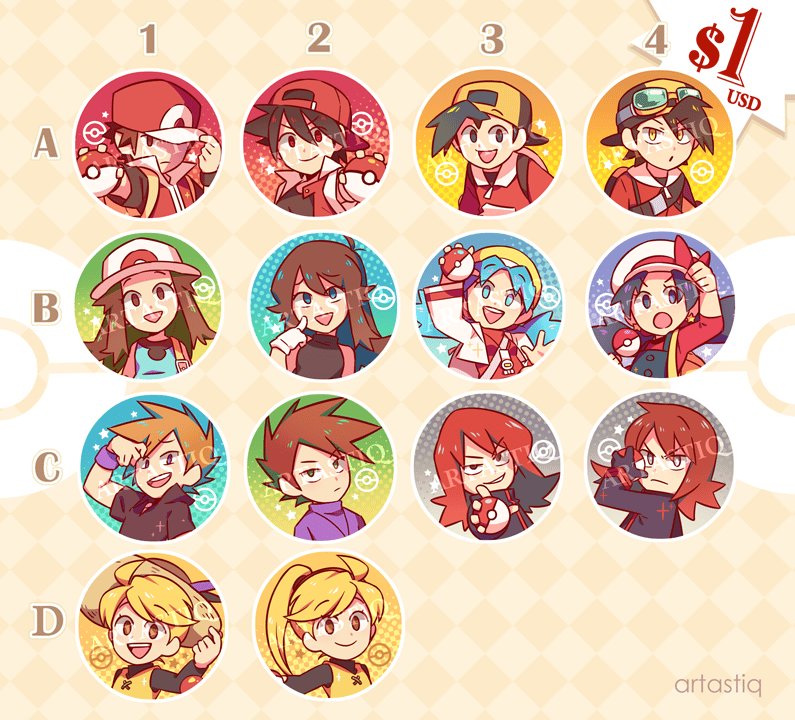 Pokemon Buttons | Artastiq