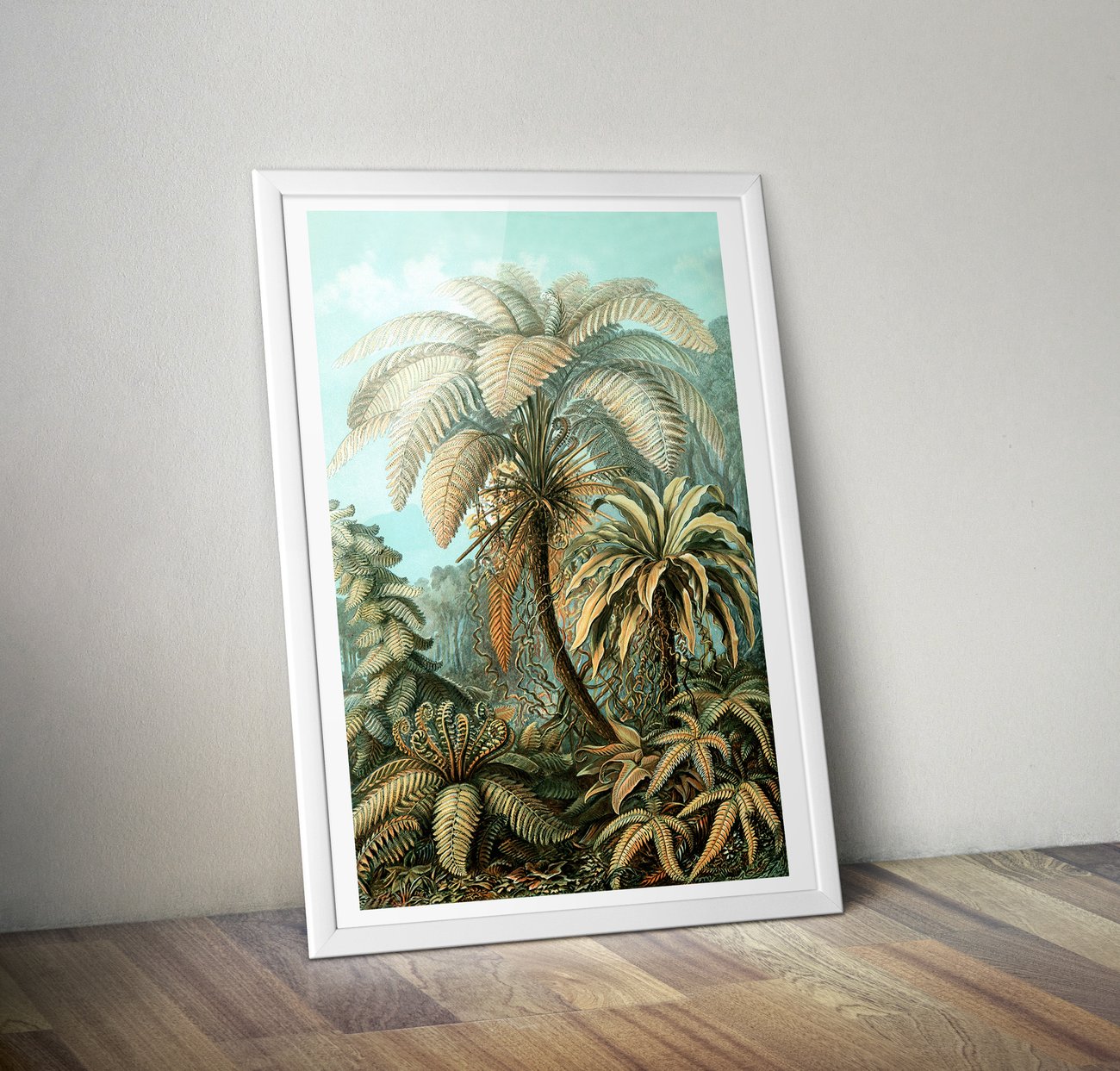 Filicinae | Retro Tropical Print | Palm tree Poster | Vintage Forest ...