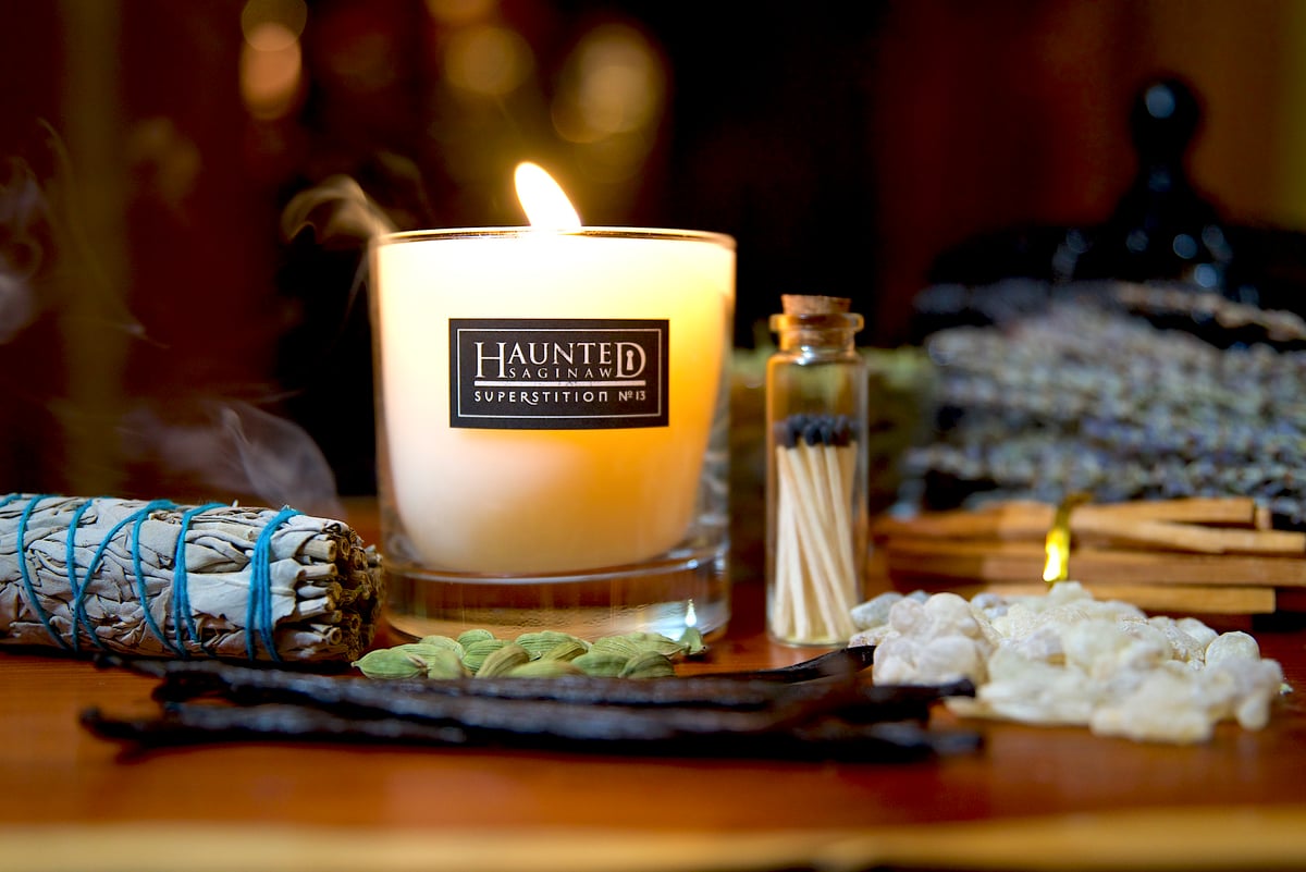 Superstition No. 13 Candle | Haunted Saginaw