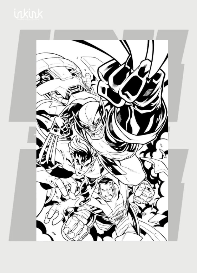 X-men Original illustrated // Edwin Huang | INKINK Collectibles