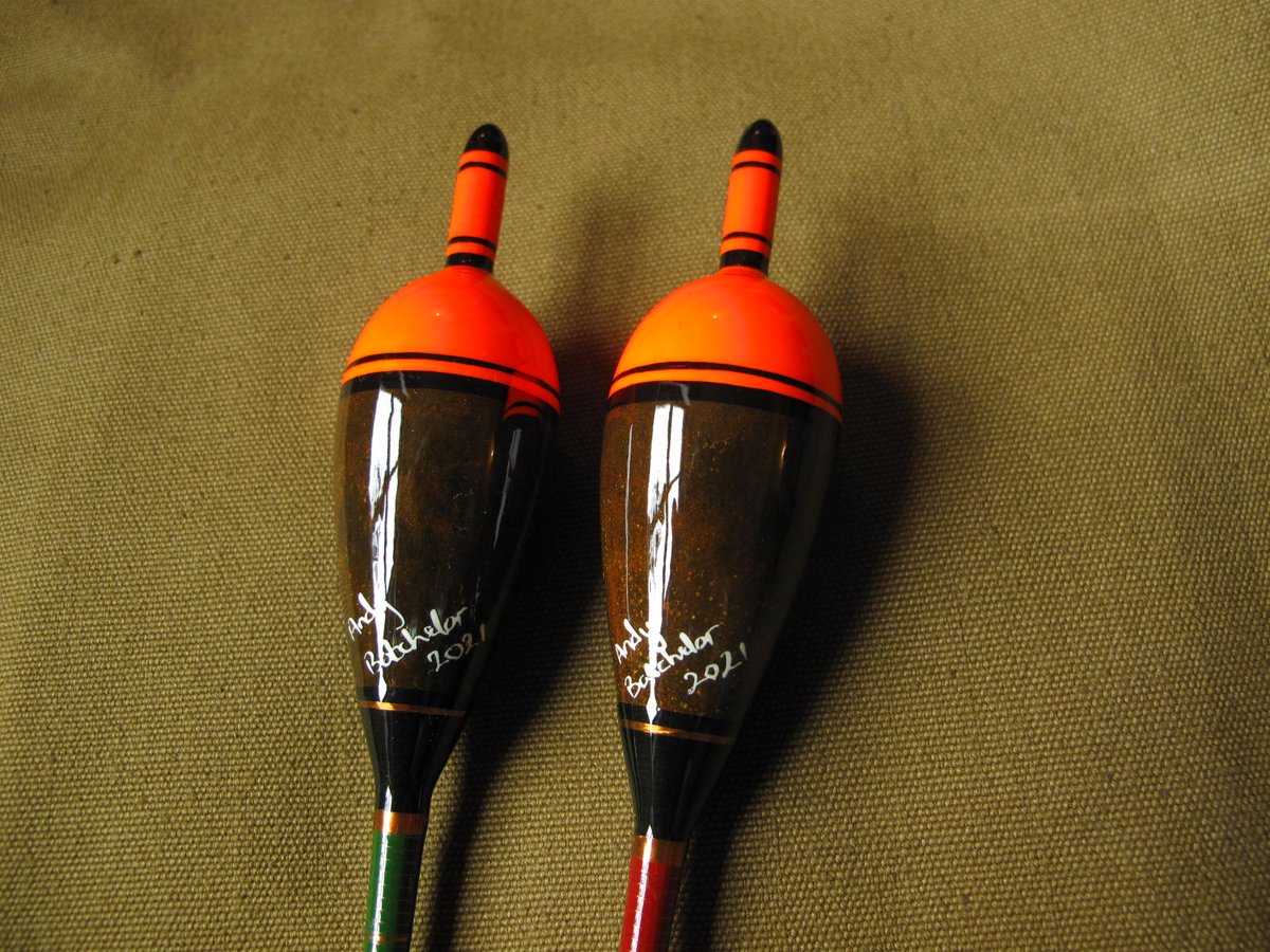 2 x pike floats in oak box | Handmade Fishing Tackle