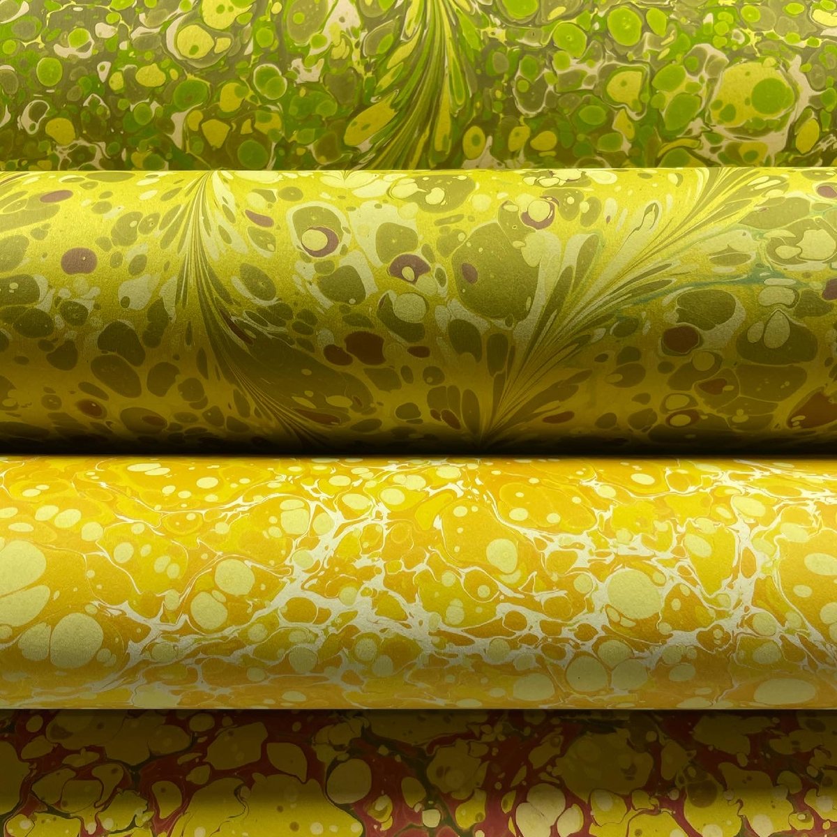Marbled Paper Chartreuse - 1/2 sheets | Emily Romero Marbled Paper ...