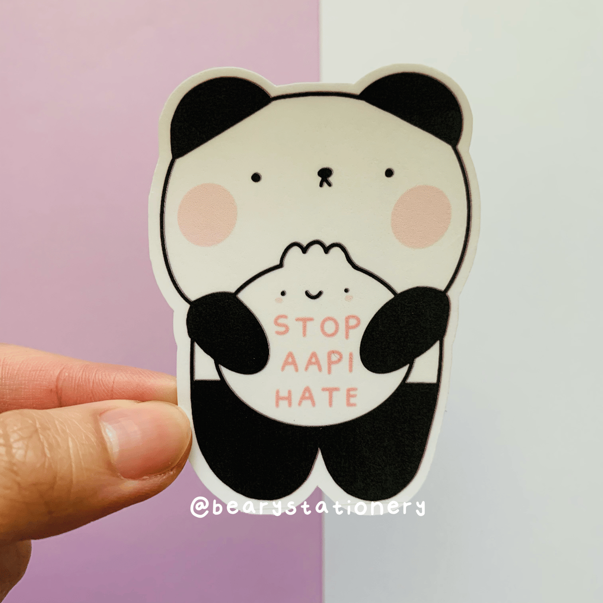Panda Stop AAPI Hate Sticker | Beary Stationery