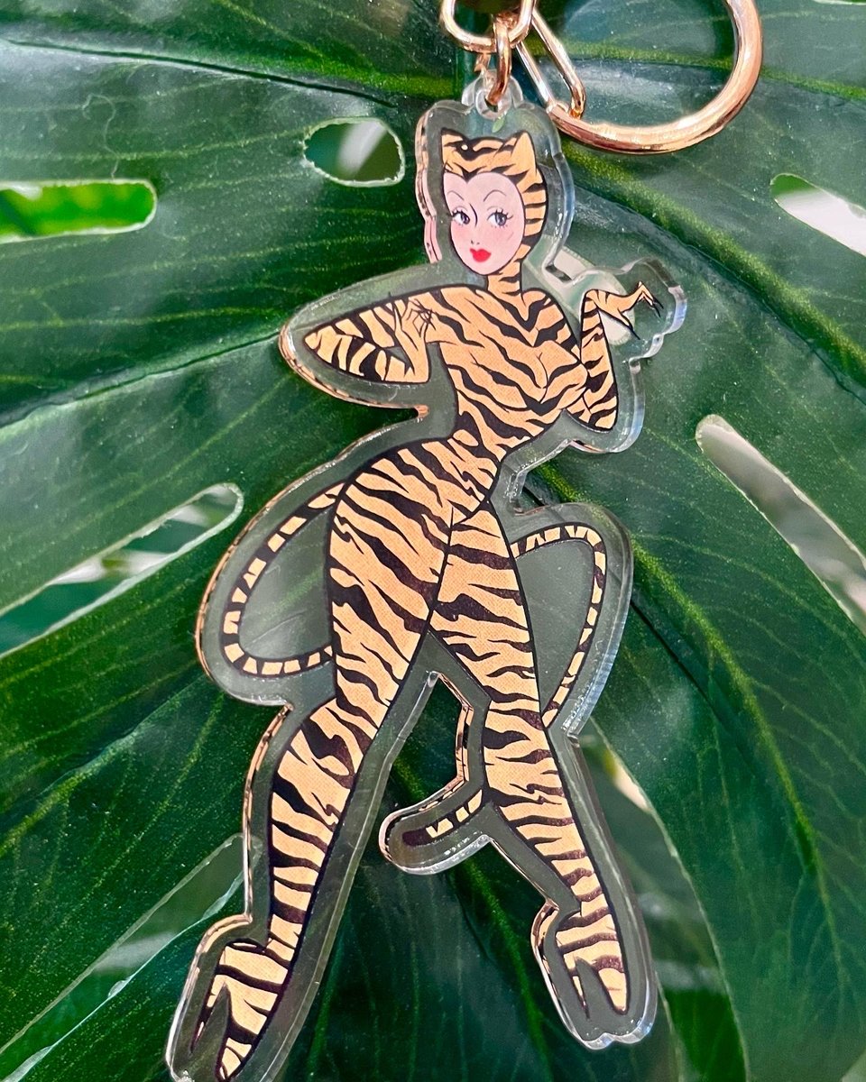 Tiger Babe Keychain (double-sided printing) | Art By Miss Alice Meow
