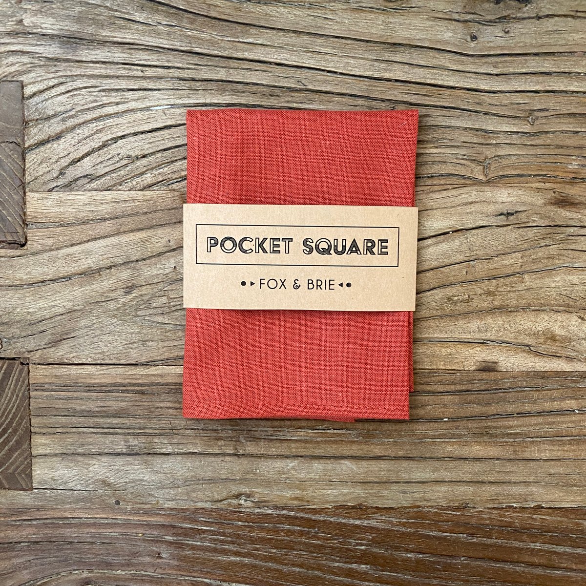 Rust Linen Pocket Square | Fox & Brie