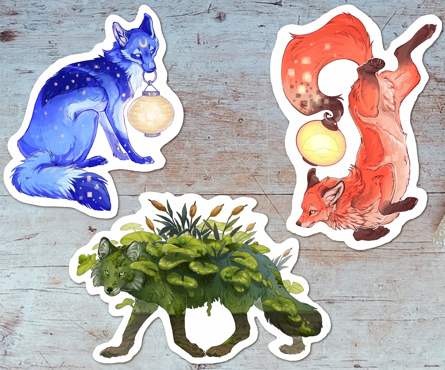 Sticker - Magical foxes | JuliArtworld