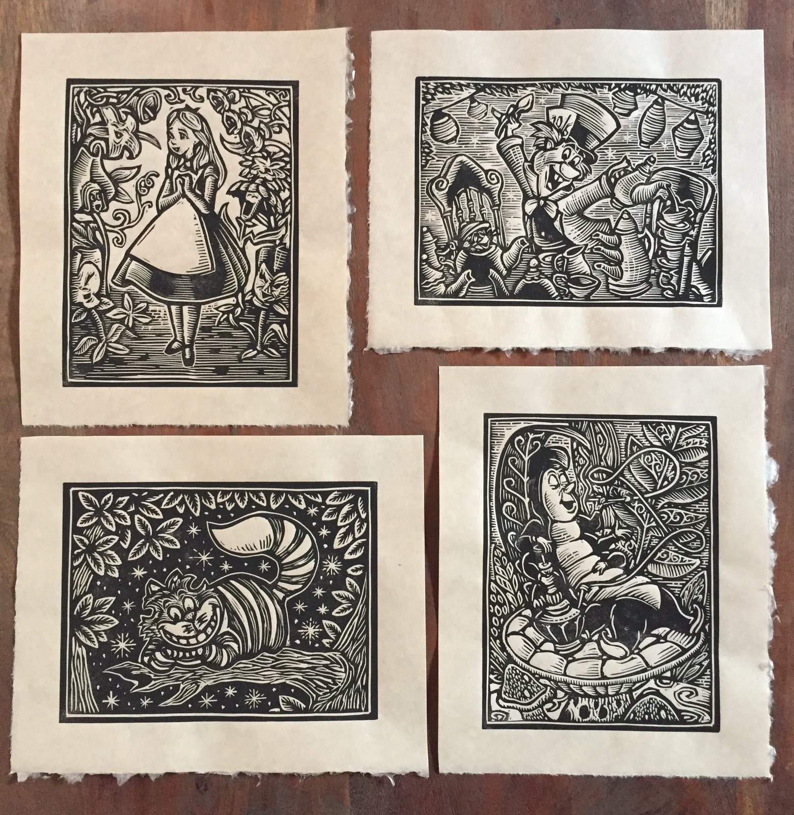 Alice In Wonderland Block Print Set | Brian Reedy