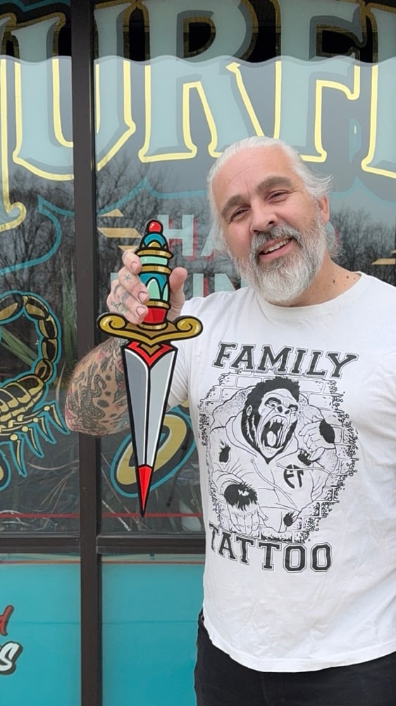 Dagger- mini hand painted wood cutout. | Hurfer Hand Painted