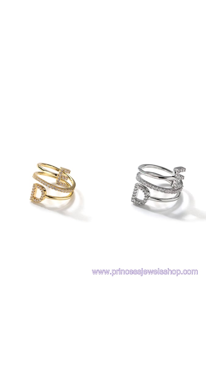 Double Initial Ring | princessjewelsshop