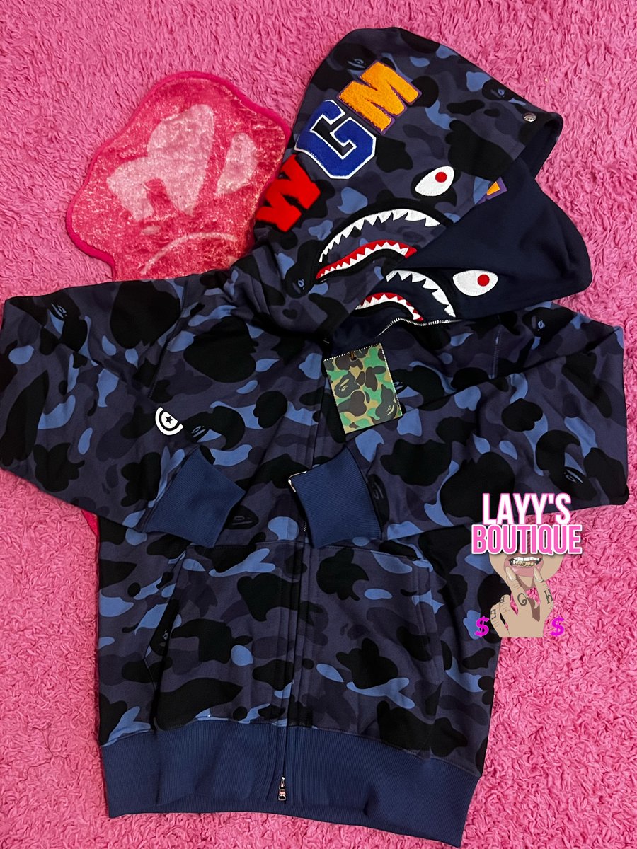 Blue Double Bape Hoodie | Layys Closet
