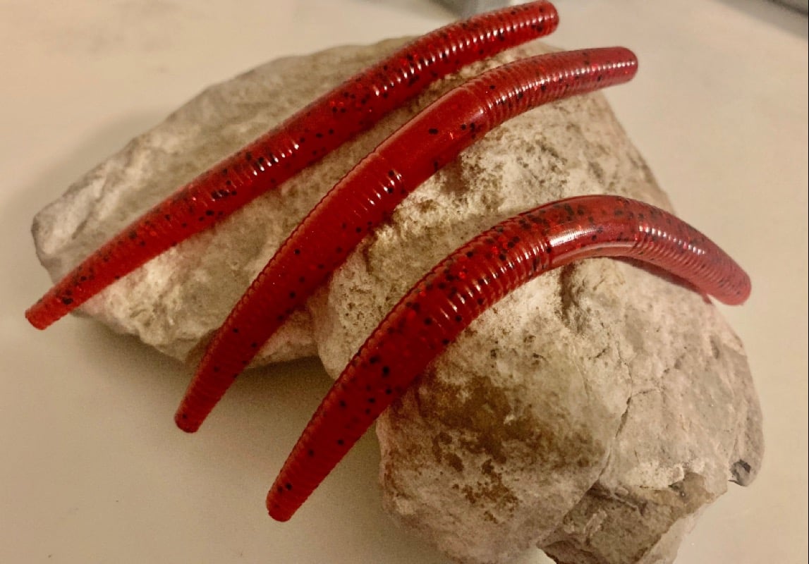 5" Stick Worms - CHERRY BOMB | 513 LureWorks
