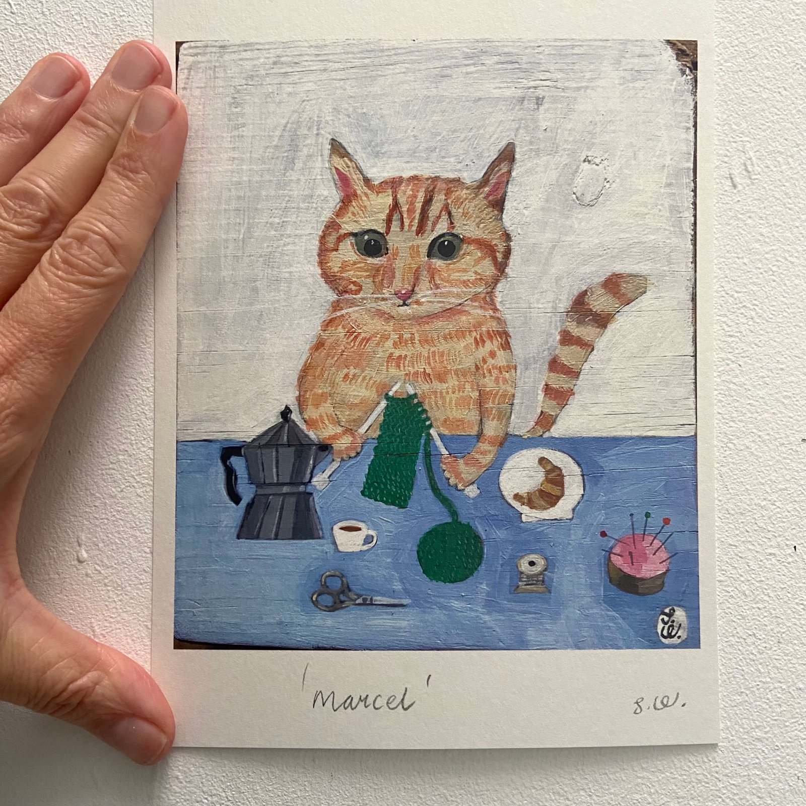 Small art print A5 size -‘Marcel’ (custom option available) | Moggshop