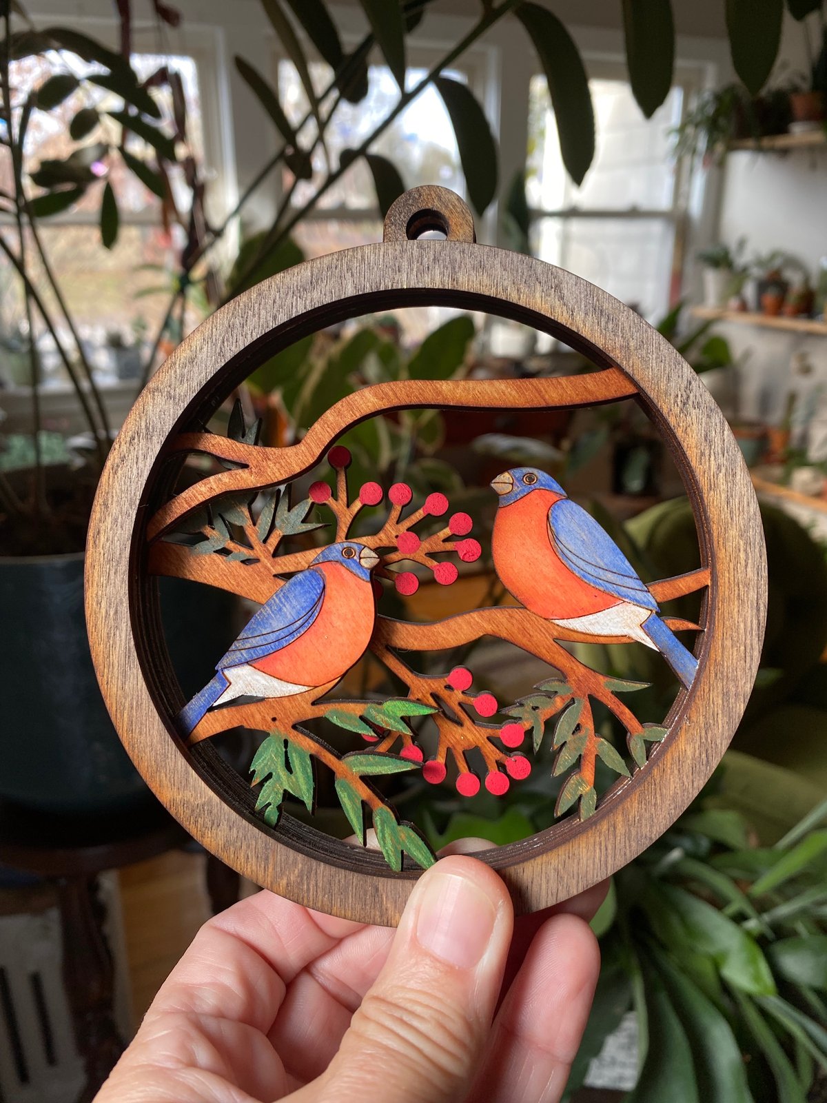 Layered Wood Wall Decor - 6" Winter Birds | Peony & Bee