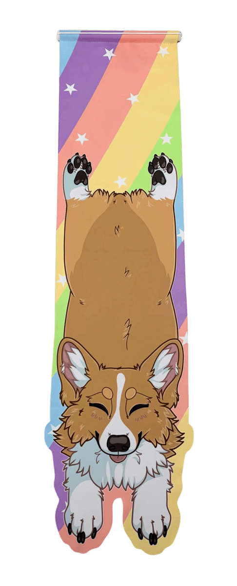 Sparkle Sploot Pin banner | CorgiBeans