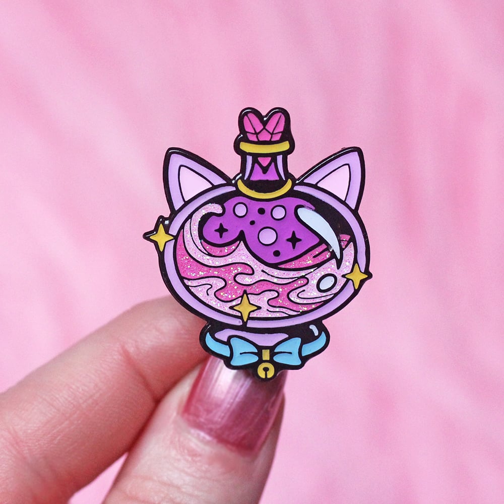 Cat Potion Bottle Enamel Pin Witchy Pin Creepy Cute Pastel Goth